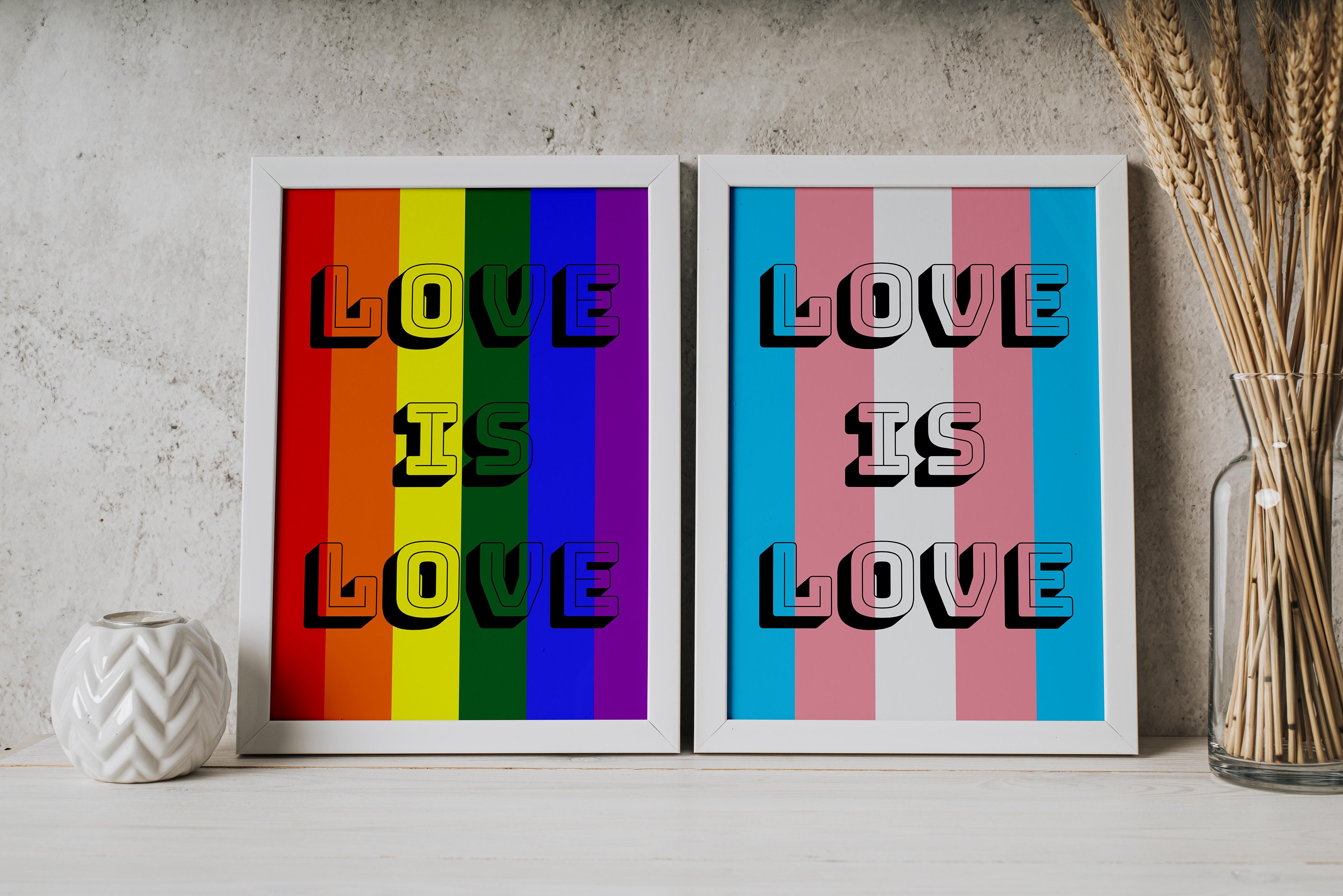 Love is Love Poster Lgbt Couple Gifts Queer Pride Print - Etsy