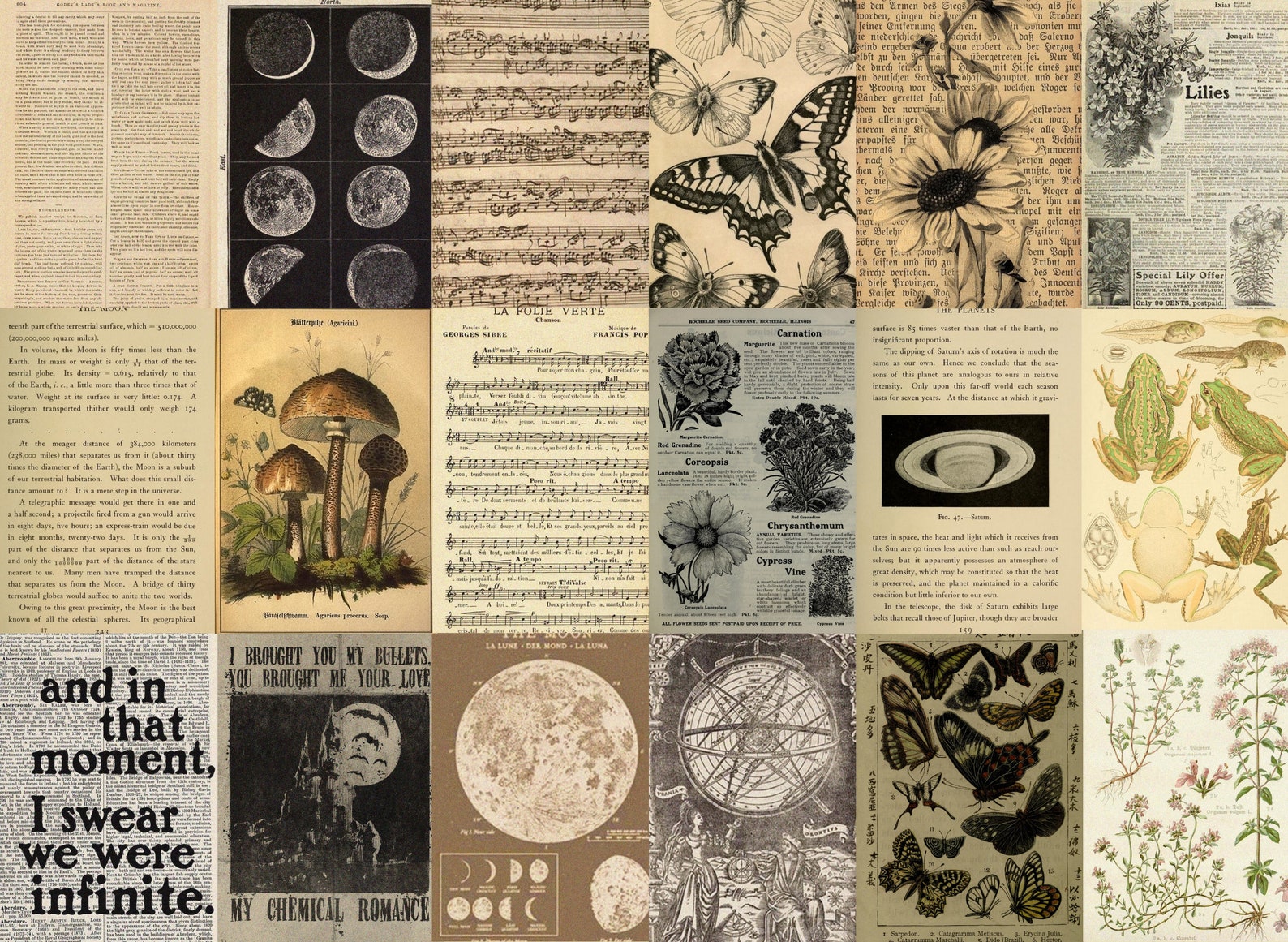 100 Vintage Aesthetic Photo Collage Kit Grunge Room Decor Aesthetic ...