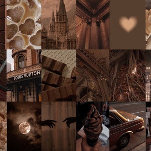 80 Brown Wall Collage Kit, Brown Collage Wall Art, Brown Photo Wall ...