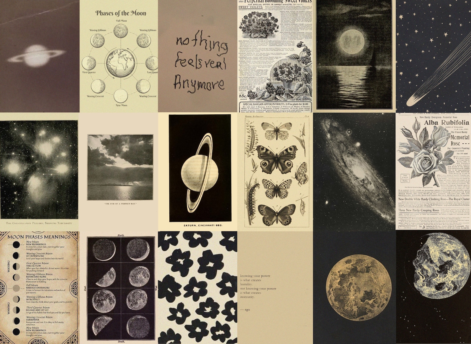 100 Vintage Aesthetic Photo Collage Kit | Grunge Room Decor Aesthetic ...