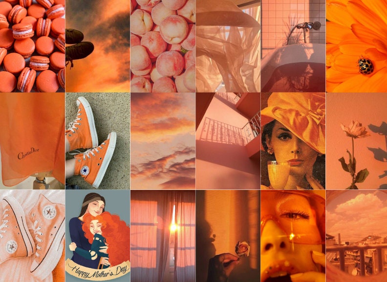 100 Orange Aesthetic Wall Collage Kit Orange Aesthetic - Etsy UK