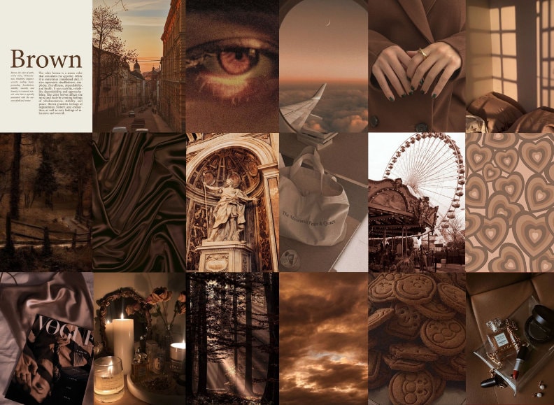 80 Brown Wall Collage Kit Brown Collage Wall Art Brown Photo - Etsy