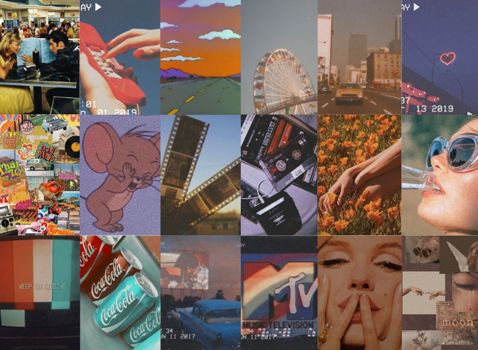 100 Vintage Retro Wall Collage Kit Retro Wall Collage Kit - Etsy