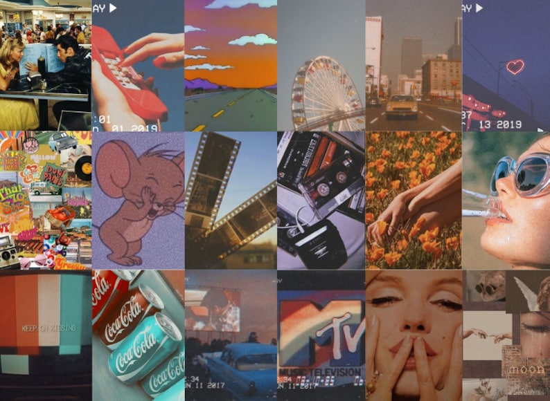 100 Vintage Retro Wall Collage Kit Retro Wall Collage Kit - Etsy