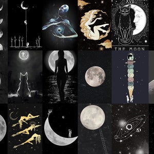 160PCS Moonlight Aesthetic Wall Collage Kit, Astronomy Collage Kit ...