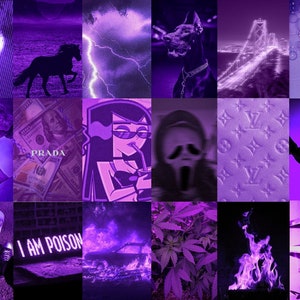 110pcs Boujee Purple Aesthetic Wall Collage Kit, Neon Euphoria Vsco ...