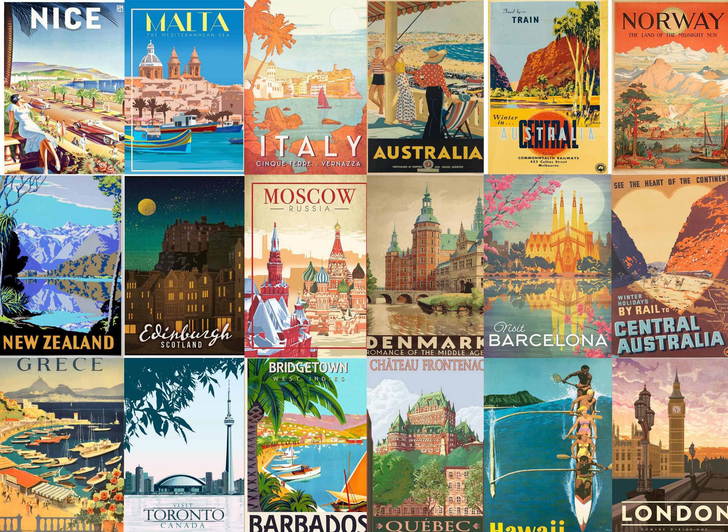Vintage Travel Poster Wallpaper