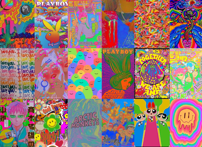 110pcs Indie Wall Collage Kit, Indie Wall Collage, Retro Wall Collage ...