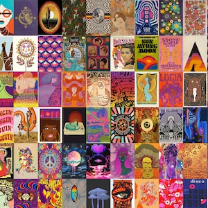 730 Hippie Wall Collage - Hippie Wall Art - Indie Room Decor - Indie ...