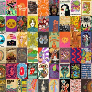 730 Hippie Wall Collage - Hippie Wall Art - Indie Room Decor - Indie ...