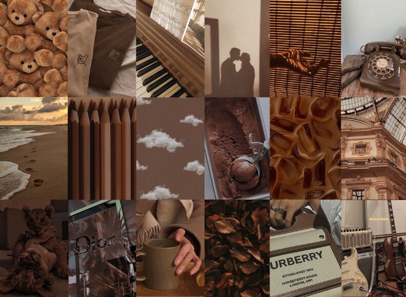 80 Brown Wall Collage Kit Brown Collage Wall Art Brown Photo - Etsy
