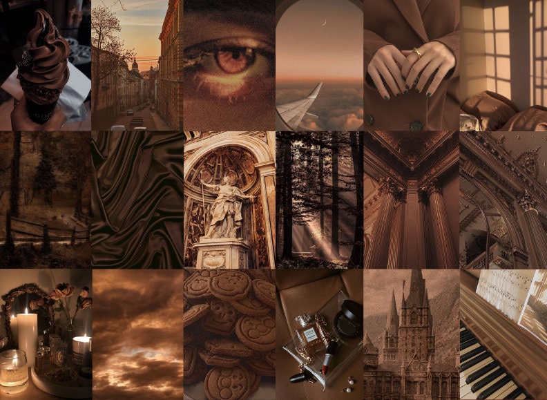 80 Brown Wall Collage Kit Brown Collage Wall Art Brown Photo - Etsy
