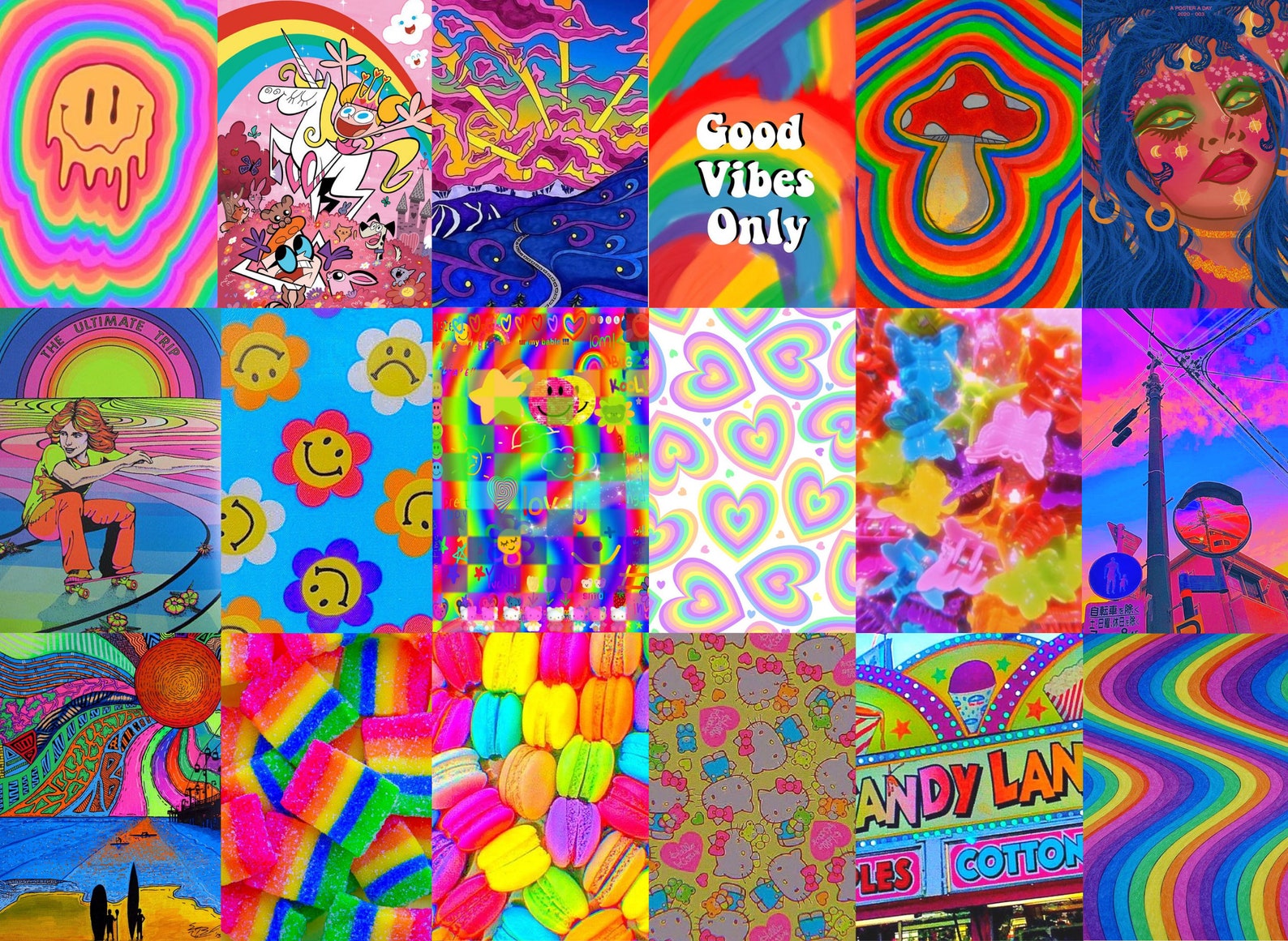 110pcs Indie Wall Collage Kit, Indie Wall Collage, Retro Wall Collage ...