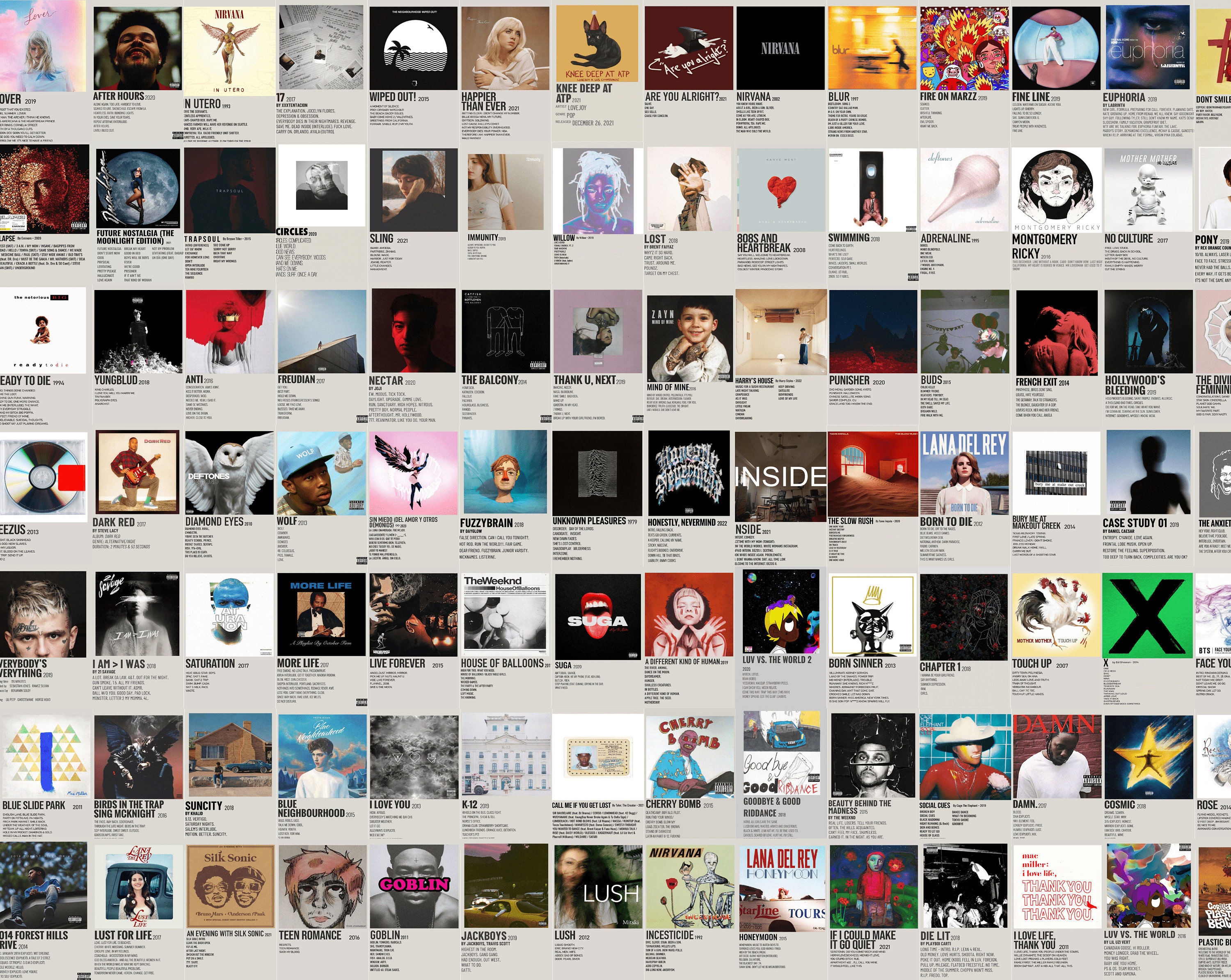 1200PCS Minimalist Album Cover Poster, Album Prints, Music Wall Decor ...