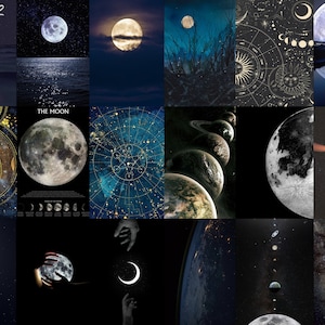 160PCS Moonlight Aesthetic Wall Collage Kit, Astronomy Collage Kit ...