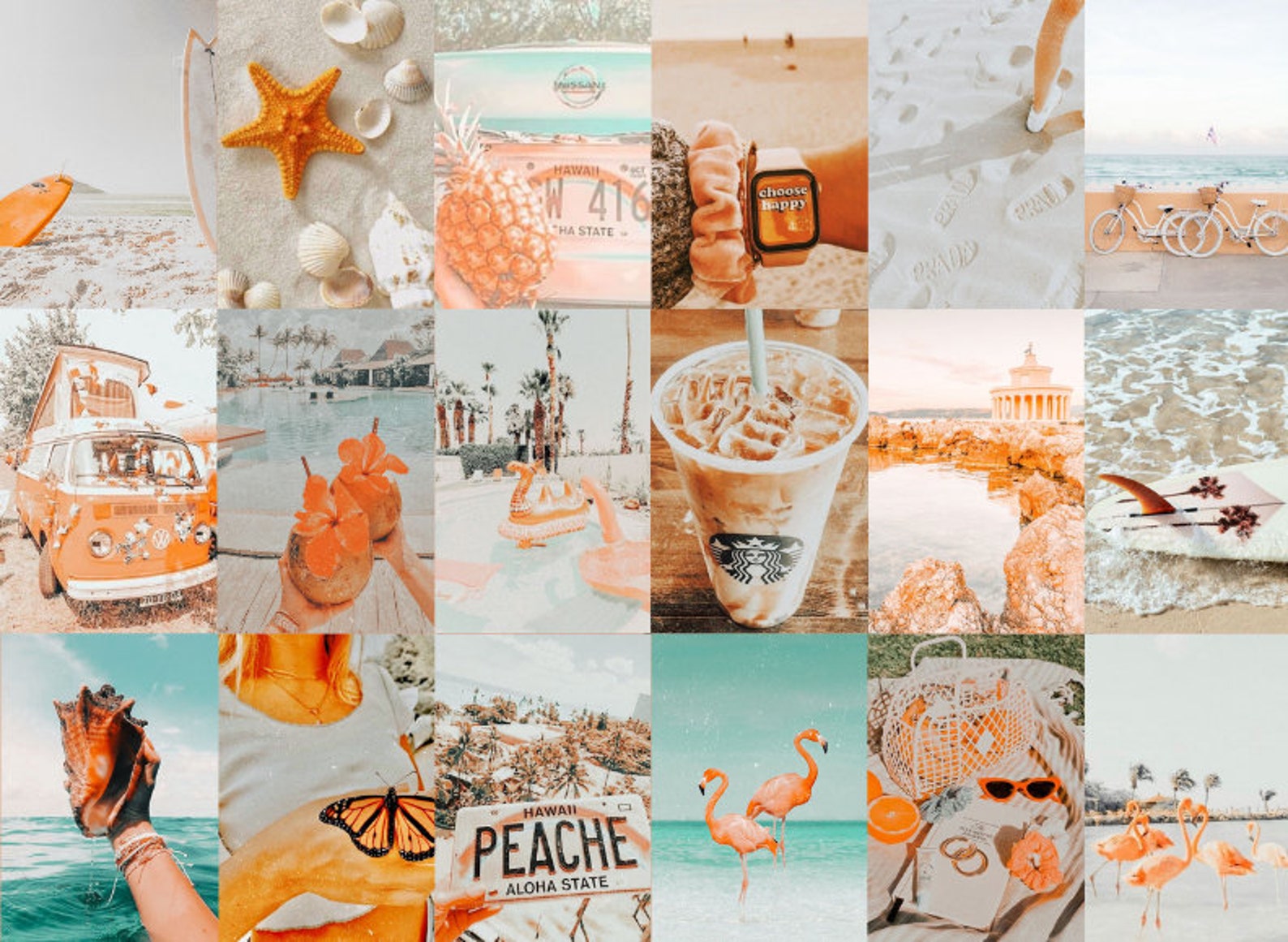 Peach Aesthetic Wall Collage Kit Peach Aesthetic Room Decor - Etsy