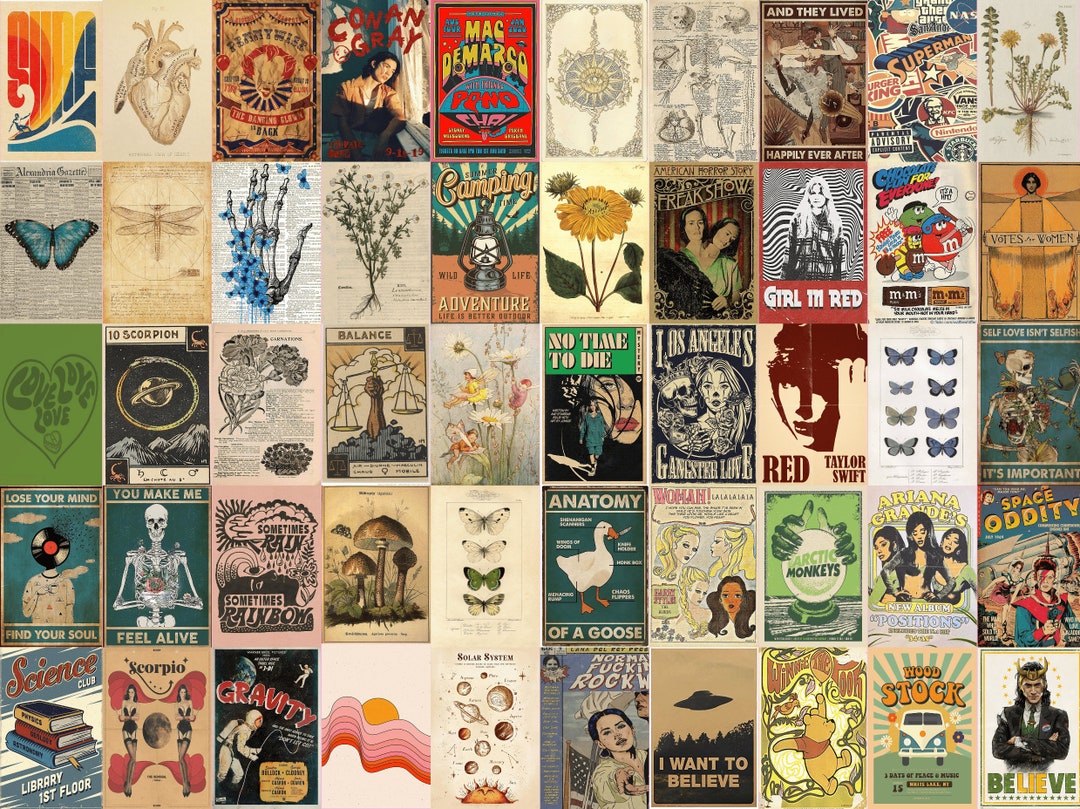 250 Vintage Art Prints - Vintage Aesthetic Photo Collage Kit- Fairycore ...