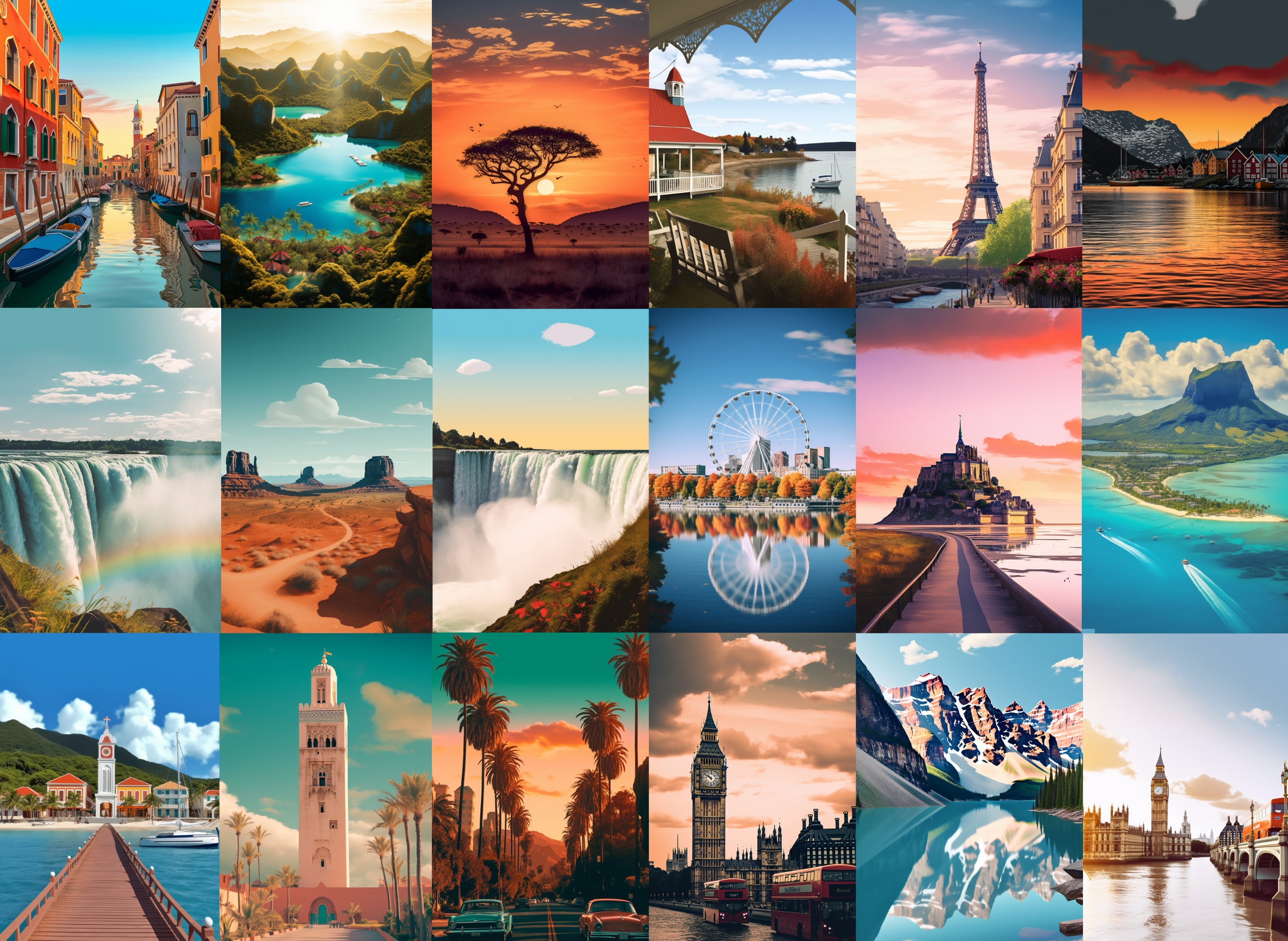 Beautiful Places Around The World Collage