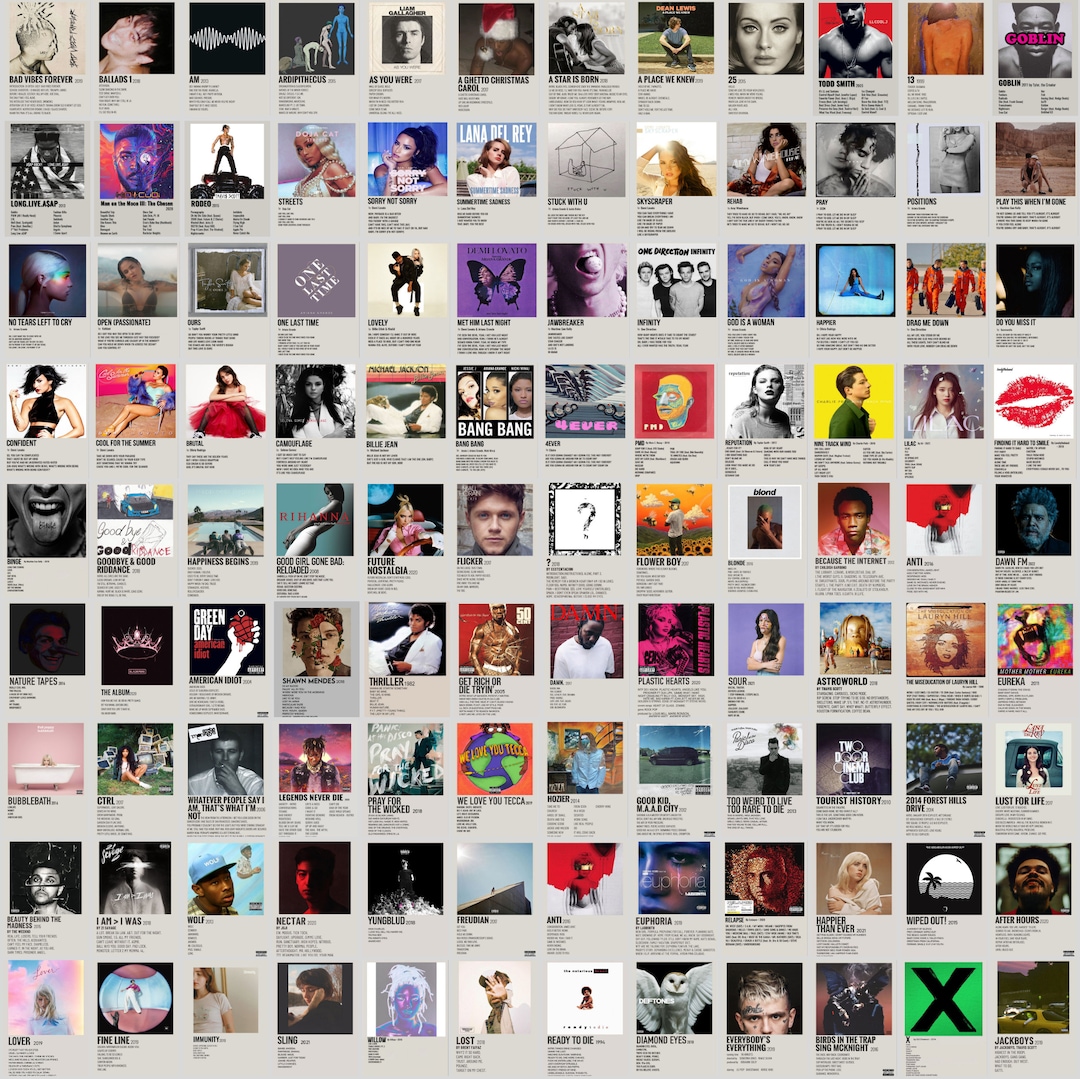 1200PCS Minimalist Album Cover Poster, Album Prints, Music Wall Decor, Music Poster Prints ...