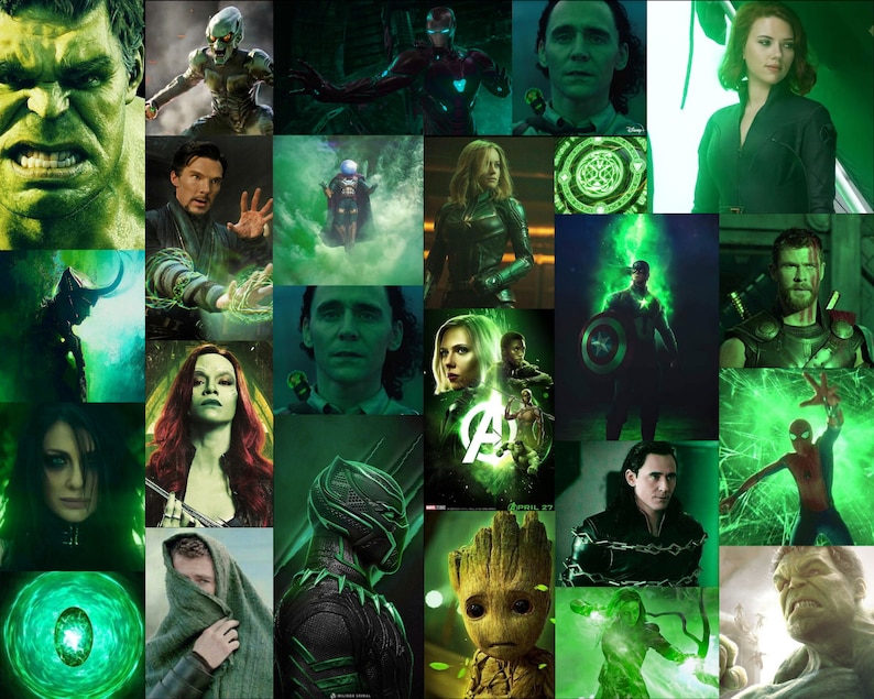 200pcs Marvel Avengers Rainbow Aesthetic Wall Collage, Marvel Collage ...