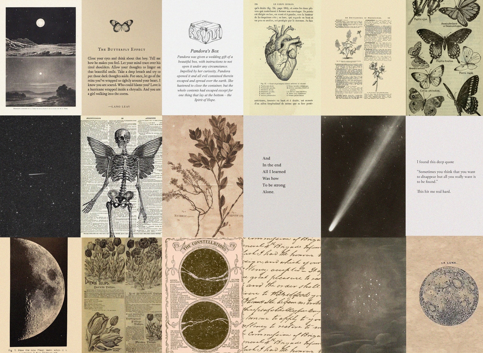 100 Vintage Aesthetic Photo Collage Kit Grunge Room Decor Aesthetic ...