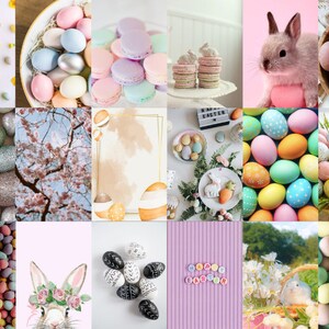 Easter Wall Digital Collage Sheets, Rainbow Easter Wall Collage, Easter ...