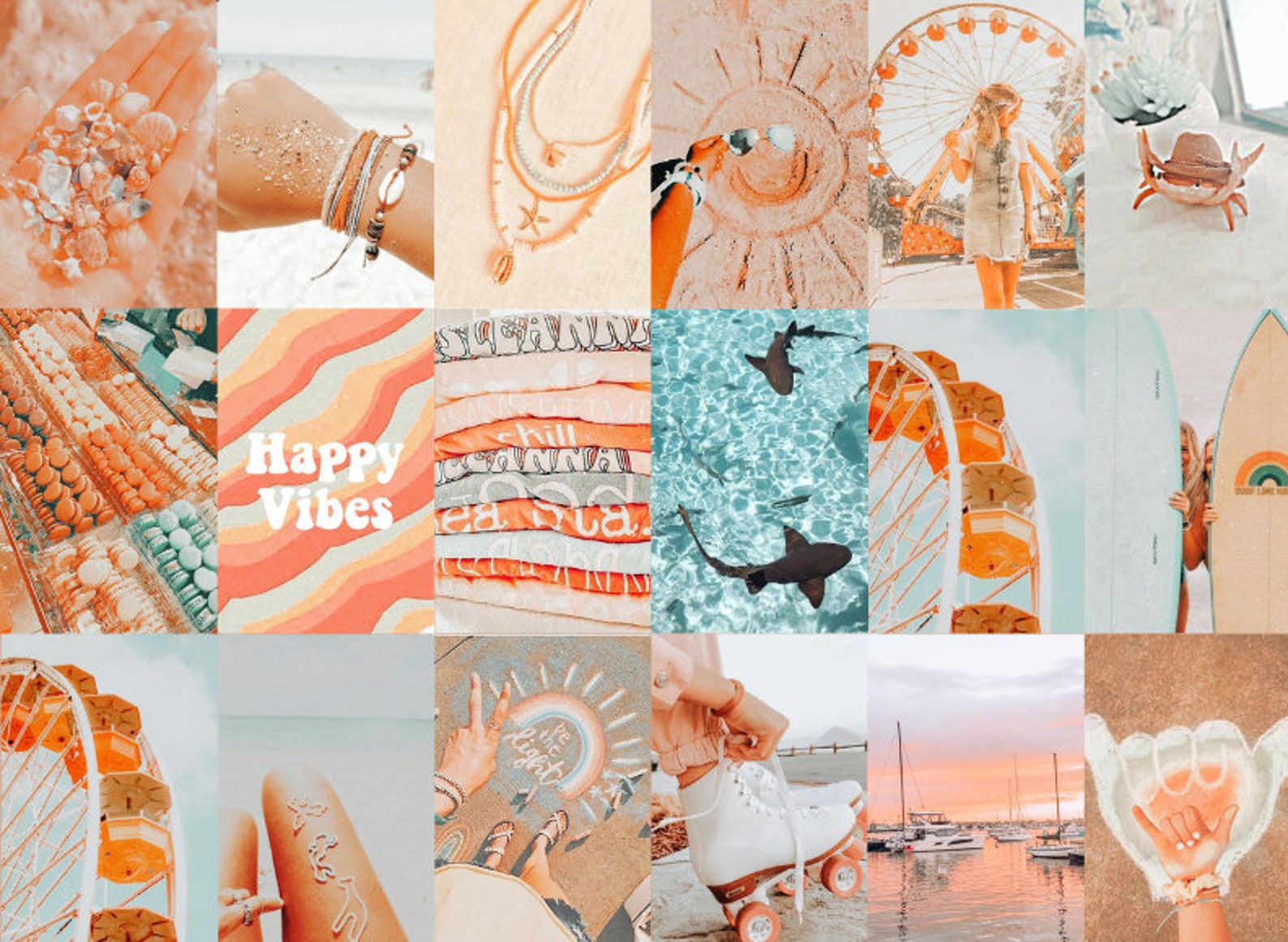 Peach Aesthetic Wall Collage Kit Peach Aesthetic Room Decor - Etsy