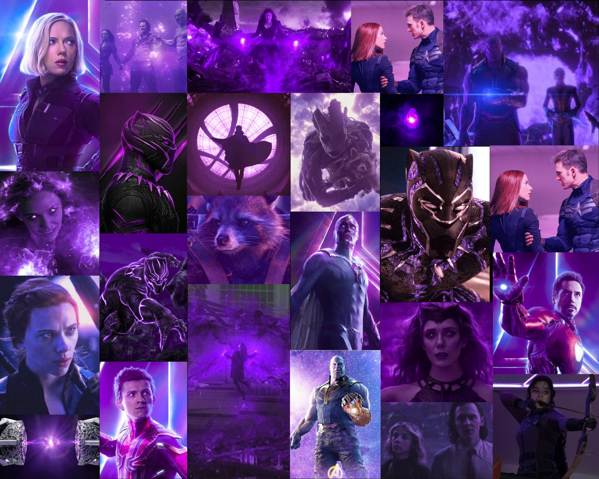 225 Marvel Avengers Rainbow Aesthetic Wall Collage, Marvel Collage Kit ...