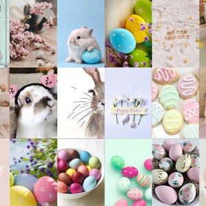 Easter Wall Digital Collage Sheets, Rainbow Easter Wall Collage, Easter ...