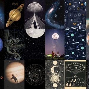 160PCS Moonlight Aesthetic Wall Collage Kit, Astronomy Collage Kit ...
