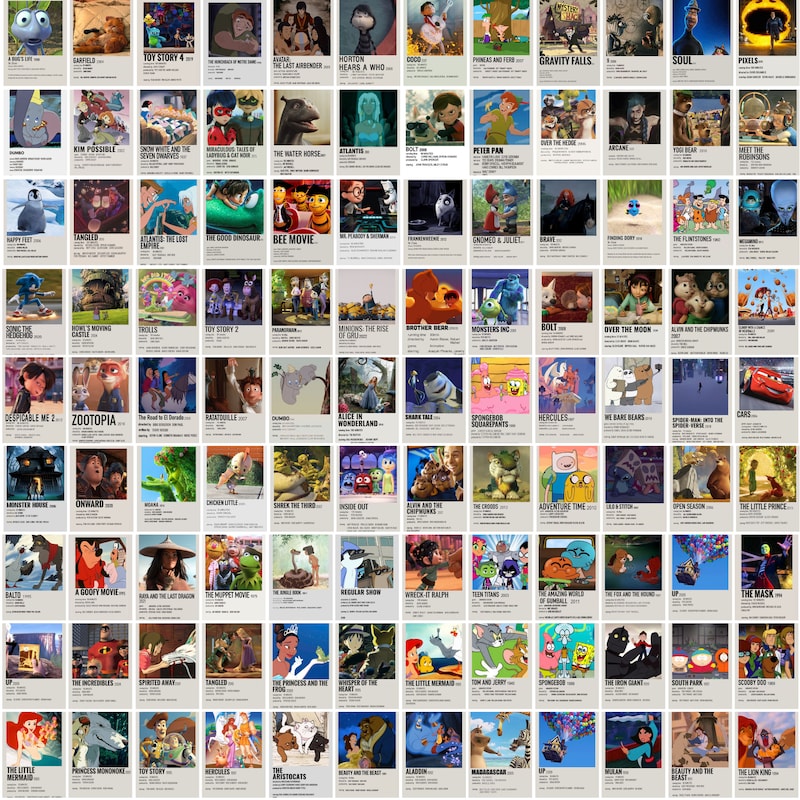 Cartoon Movies Posters - Etsy