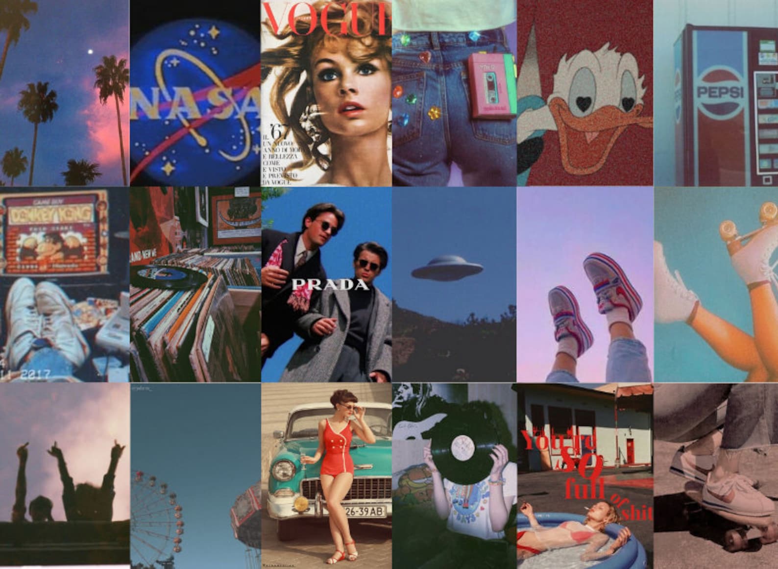 100 Vintage Retro Wall Collage Kit Retro Wall Collage Kit - Etsy