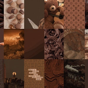 80 Brown Wall Collage Kit, Brown Collage Wall Art, Brown Photo Wall ...