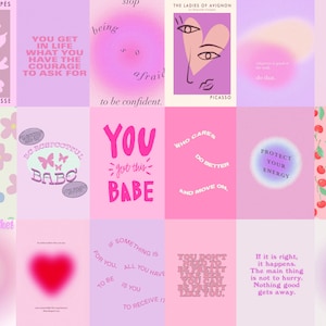 100 Danish Pastel Aesthetic Wall Collage Danish Pastel Room Decor Pink Wall Art Aesthetic ...