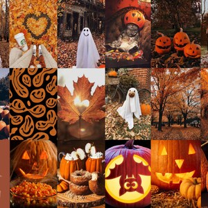 80PCS Halloween Fall Collage Kit, Halloween Photo Collage, Fall Breeze ...