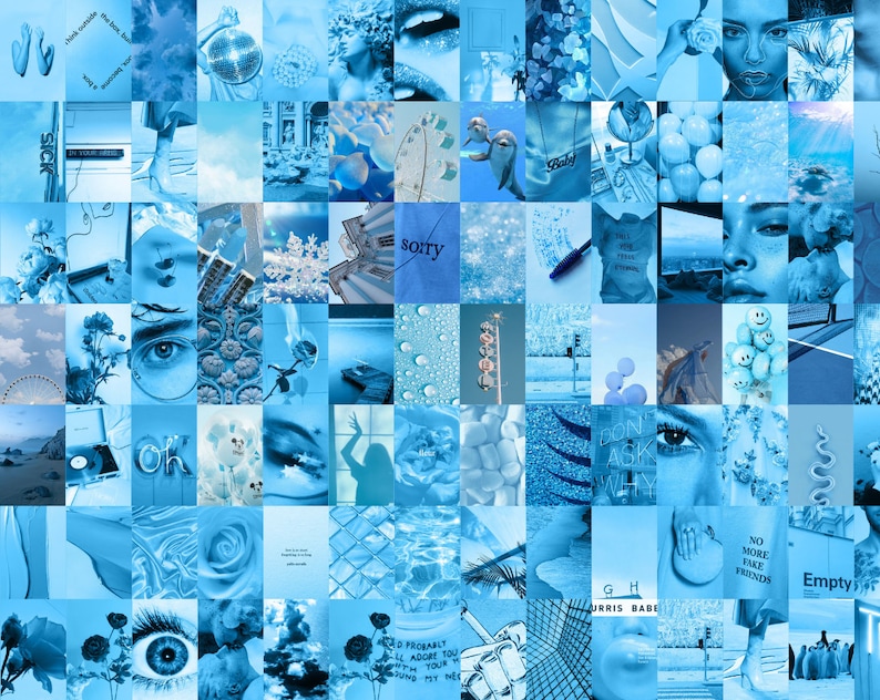 100 PCS Baby Blue Wall Collage Kit Light Blue Art - Etsy