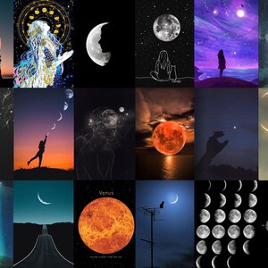 160PCS Moonlight Aesthetic Wall Collage Kit, Astronomy Collage Kit ...