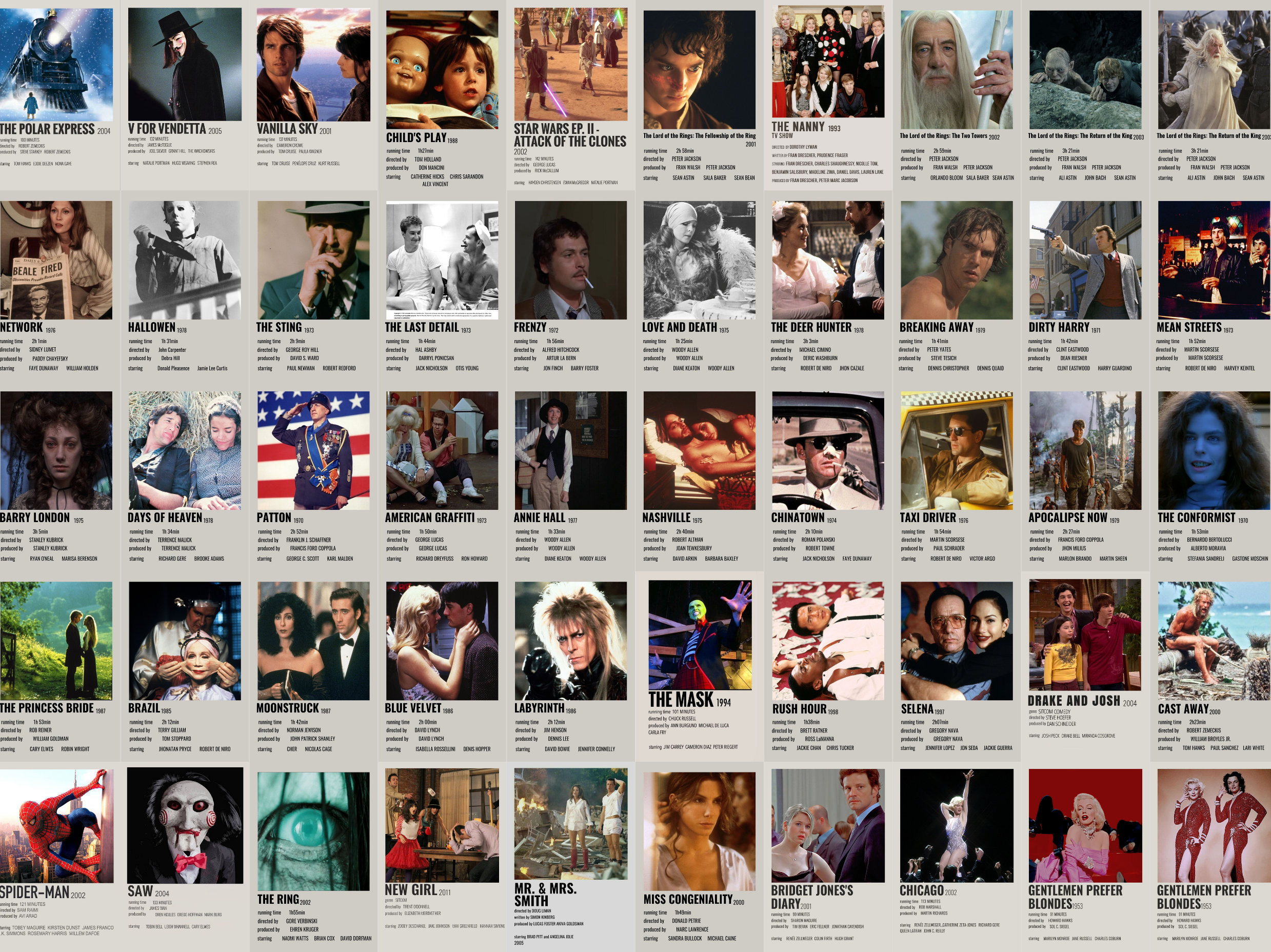 370pcs Minimalist Old Movie Posters, Aesthetic Movie Collage, Movie ...