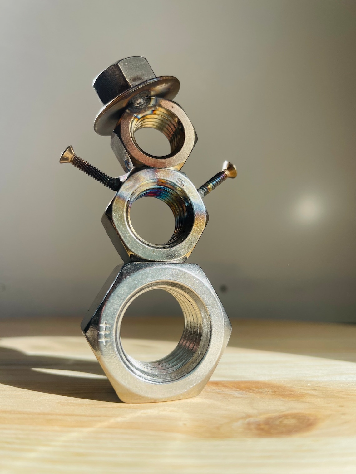 Large Metal Snowman Sculpture/ornament Handcrafted From Nuts and Bolts ...