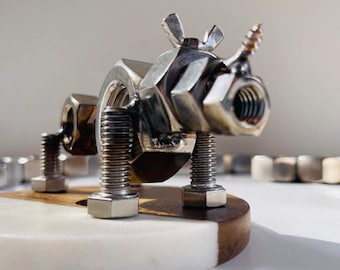 Metal Elephant Sculpture Out of Nuts & Bolts - Etsy