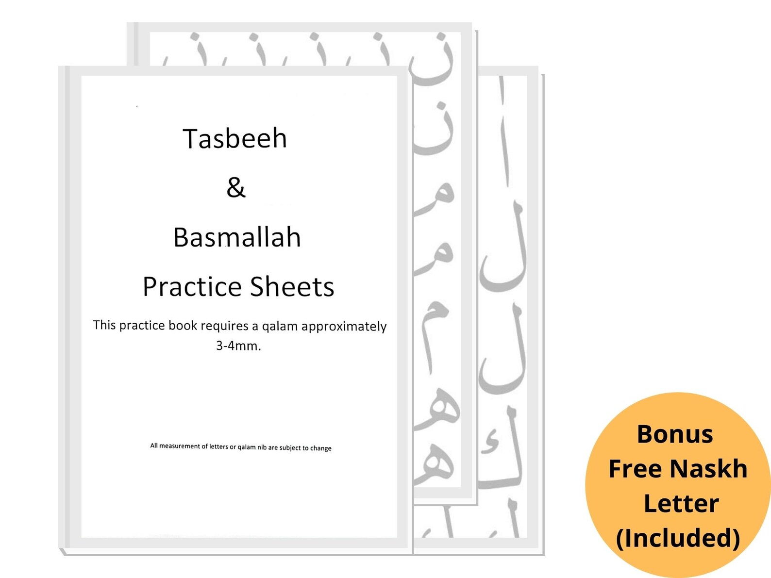 Arabic Calligraphy Tasbeehat Practice Printable- Naskh Ebook - Etsy