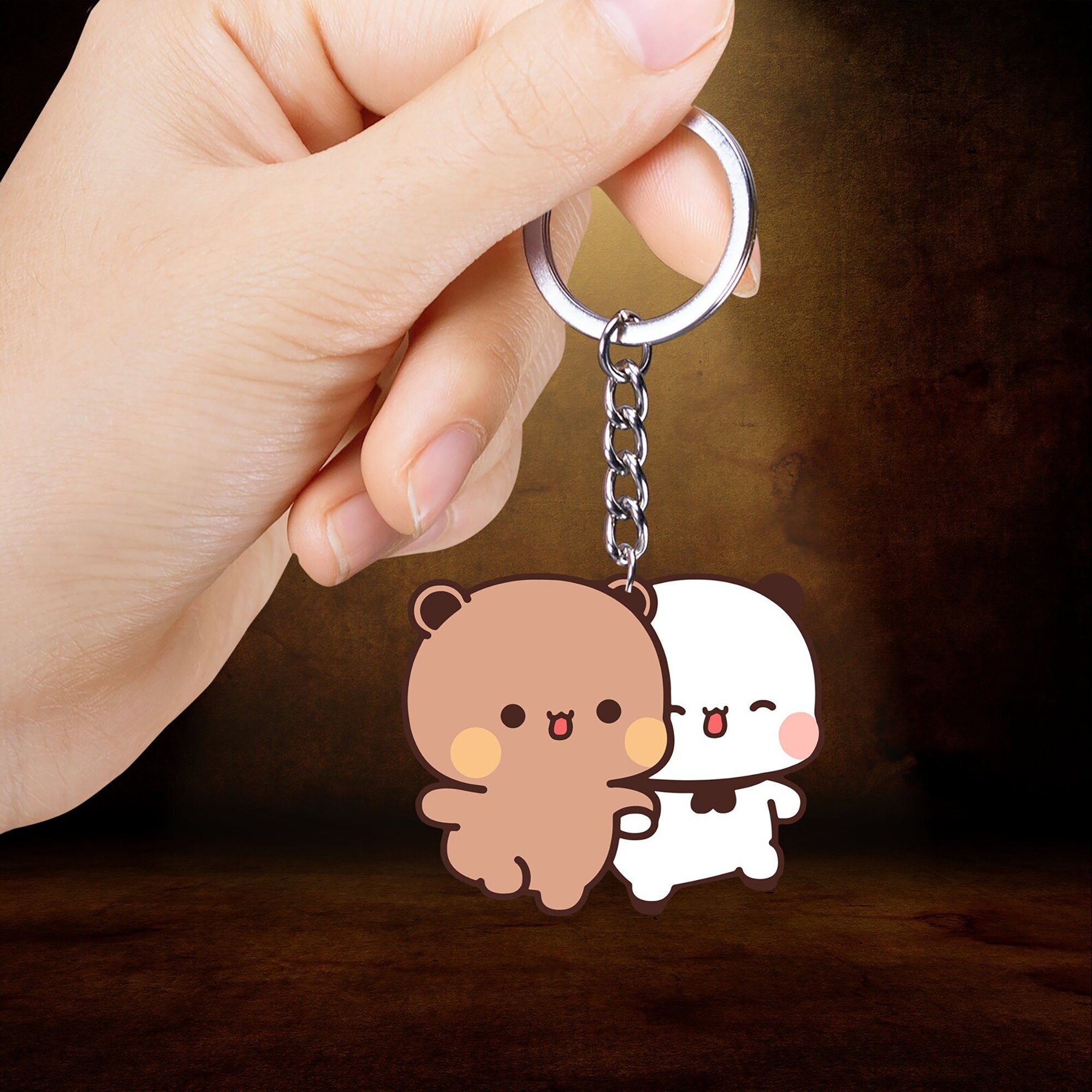 Cute Panda Bear Bubu Dudu Acrylic Keychain - Etsy