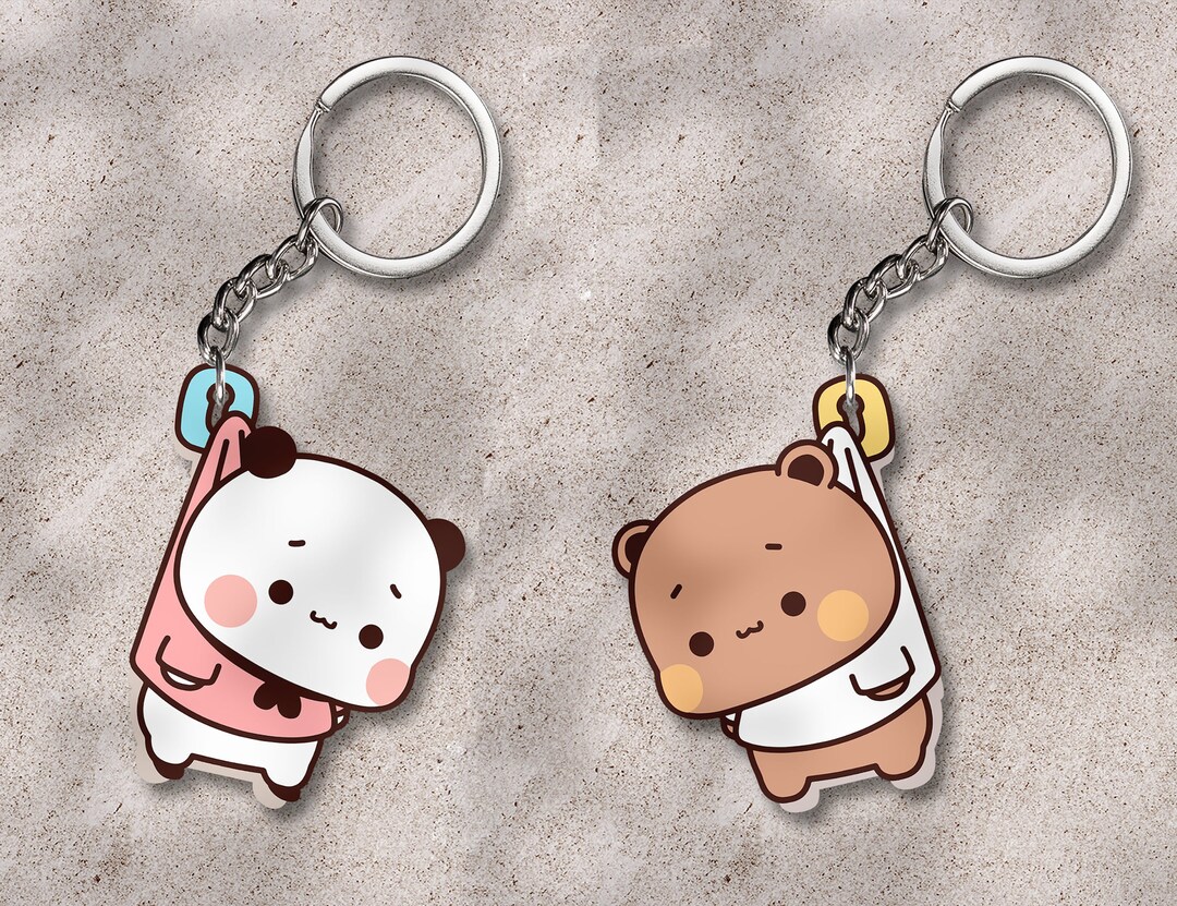 Adorable Panda Bear Bubu Dudu Acrylic Keychain - Etsy