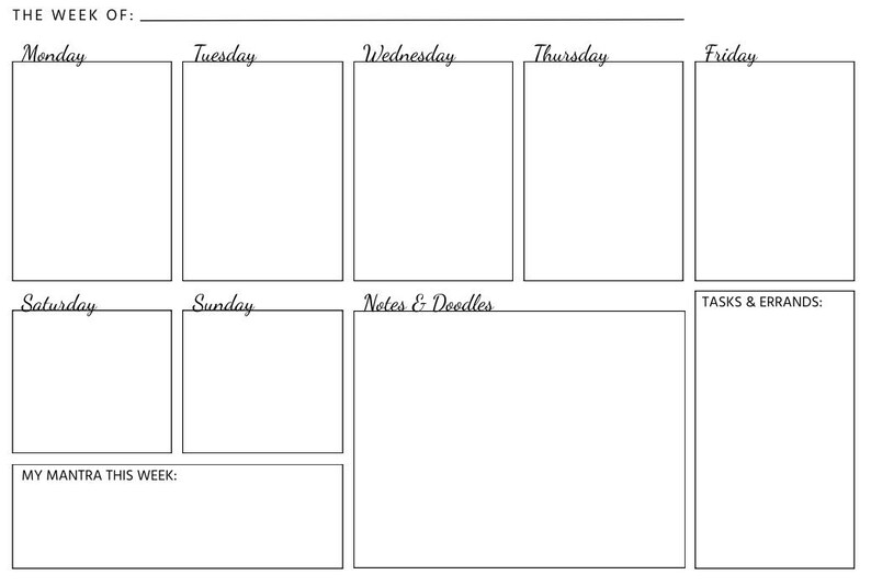 Weekly Planner, Printable Planner, Planner Template, Instant Download ...