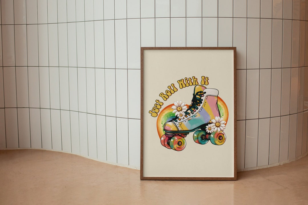 Retro Roller Skate Print: 70s Inspired Wall Art (digital Print) - Etsy