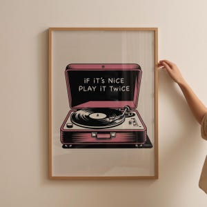Retro Record Player Print | Vintage Music Lover Wall Art (digital ...