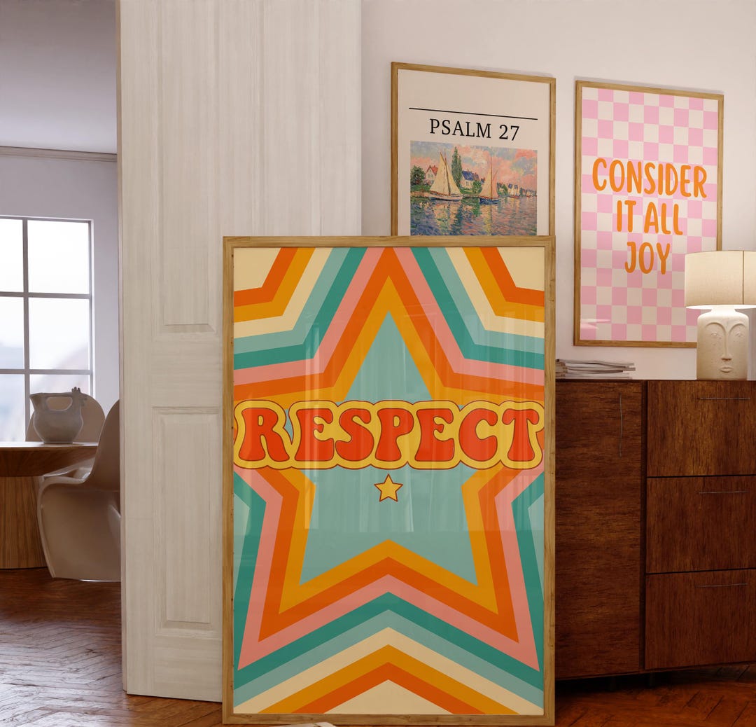 Respect Print, Retro Wall Art, Aesthetic Wall Decor, Retro Poster ...
