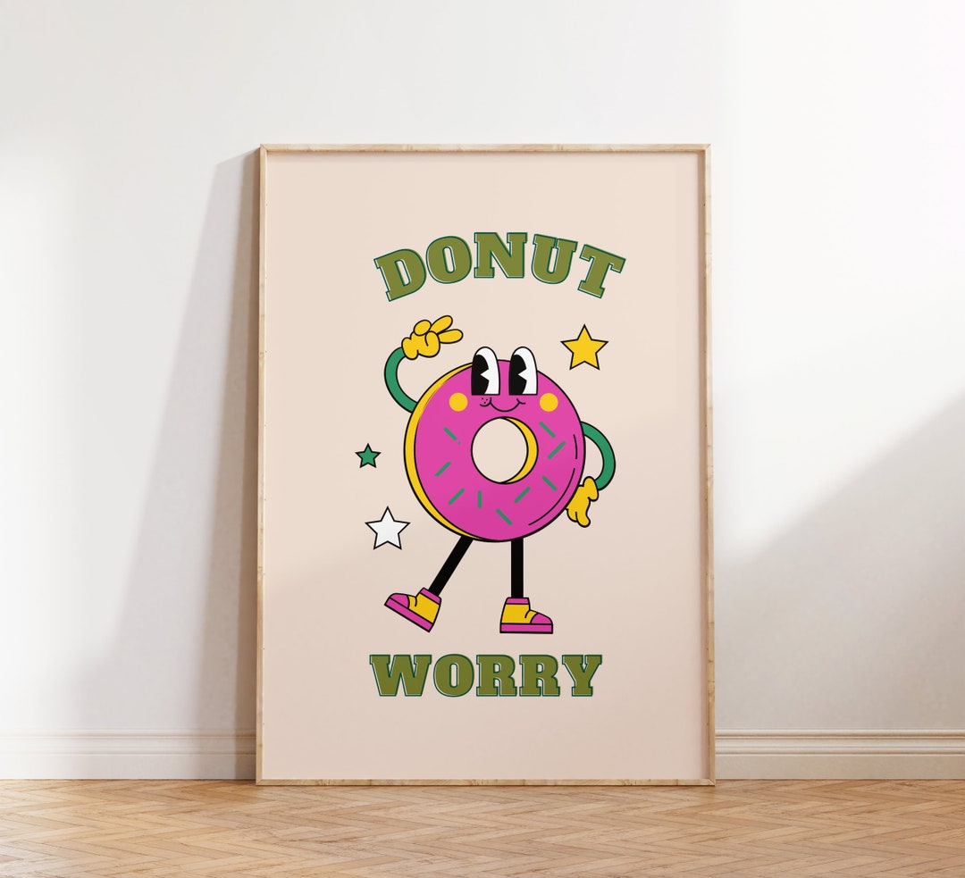 Retro Funny Quote Wall Art, Retro Cartoon Character Poster ...
