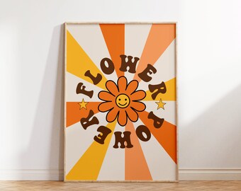 Retro Groovy Wall Art - Etsy