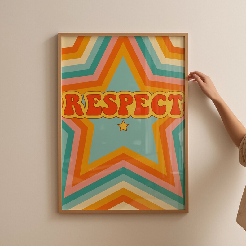 Respect Print, Retro Wall Art, Aesthetic Wall Decor, Retro Poster ...